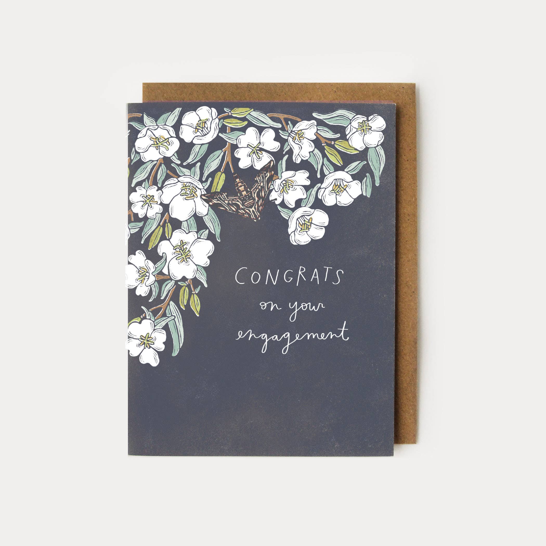 Congrats on Your Engagement - Midnight Primrose Card